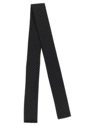Tom Ford Micro Polka Dot Silk Scarf - Black