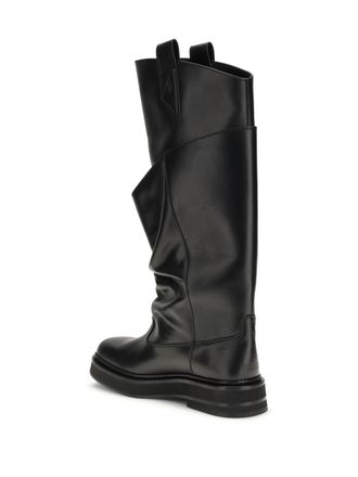 The Attico Womens Boots La Passeggiata Black Leather Calf