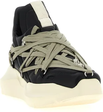 Rick Owens Mens Black Calfskin Athletic Sneakers