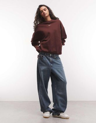 Nike Studio Fleece sweat oversize mi-&eacute;pais bordeaux-Rouge