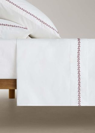 Mango Drap coton broderie lit 180/200 cm rouge - Home - Lit 180/200 cm - MANGO HOME