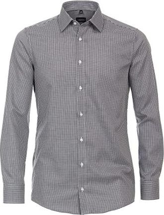 Venti Chemise daffaires à carreaux coupe moderne, Noir, 41