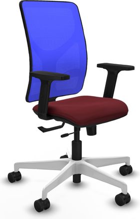 Piqueras y Crespo B&uuml;rostuhl mit R&uuml;ckenlehne, Netzstoff, mit 2D-Armlehnen, h&ouml;henverstellbare Lendenwirbelst&uuml;tze, ausgestattet mit Syncro/Translack und Schneideschaum, Bl