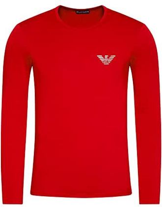 Emporio Armani T-Shirt Homme 111023 0A526, Tee-Shirt Manche Longue, Col Rond (L, Rouge)
