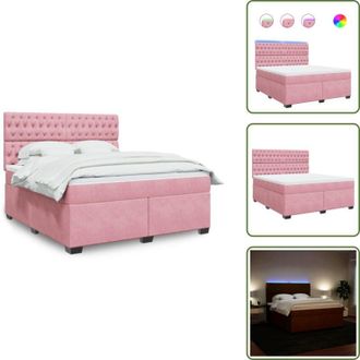 vidaXL Vidaxl - Boxspringbett mit Matratze Rosa 180x200 cm Samt - Boxspringbett - Boxspringbetten - Bett - Betten