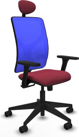 Piqueras y Crespo Schreibtischstuhl mit Rollen und 3D-Armlehnen, h&ouml;henverstellbare Lendenwirbelst&uuml;tze und festes Kopfteil, ausgestattet mit 3 Positionen und Schneidscha