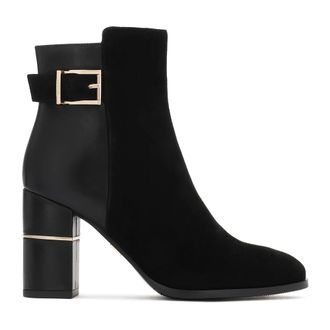 Kazar Booties aus zwei Arten von Leder - - Shoes - Damen - Schwarzk - 35 EU