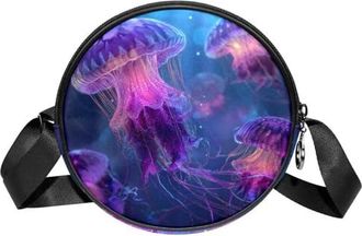 Generic Sac &agrave; bandouli&egrave;re Circle pour femme, mauve/rose clair, petit sac &agrave; bandouli&egrave;re avec fermeture &eacute;clair, bretelles r&eacute;glables, sac &agrave; main rond d&eacute;contract&eacute;