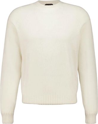 Tom Ford Homme, Pulls, Beige, Taille: 2XL Scottish Teasel Cashmere Crew Neck