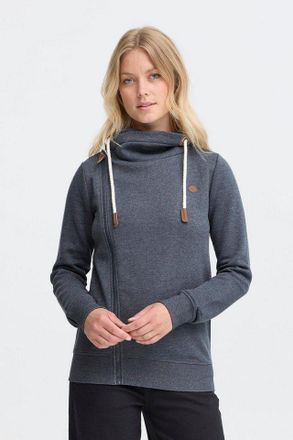 Oxmo Sweatjacke OXMille Modische Sweatjacke mit Tube-Kragen und seitlichem Rei&szlig;verschluss