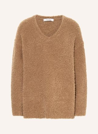 Max Mara Kamelhaar-Pullover Pantera Aus Boucl&eacute; braun