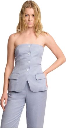 Kocca Femme, Tops, Bleu, Taille: 36 FR Chic Waistcoat Style Corset Top