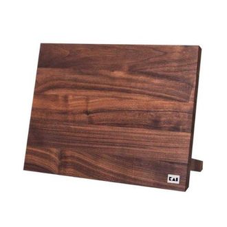 Kai Bloc à Couteaux magnétique à Poser en Noyer - Bois Haut de Gamme - pour 6 à 8 Couteaux - Dimensions 34 x 14 x 26,5 cm - Support magnétique pour Coutea