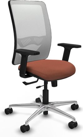 Piqueras y Crespo Schreibtischstuhl Zulema mit 2D-Armen, h&ouml;henverstellbare Lendenwirbelst&uuml;tze, ausgestattet mit Syncro/Traslack und Schneideschaum, Wei&szlig;/Braun