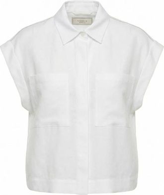 PESERICO Femme, Blouses et Chemises, Blanc, Taille: 36 FR Gilet sans Manches