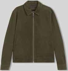HUGO BOSS Regular Fit Lederjacke aus echtem Ziegelvelours
