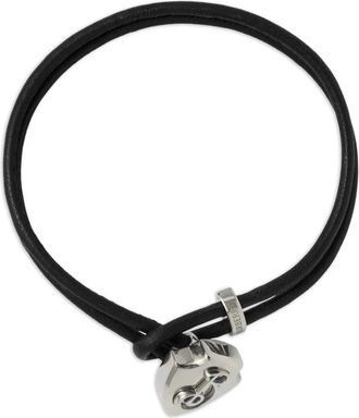 Burberry bracelet B Shield en cuir - Noir