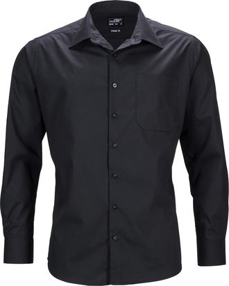 James & Nicholson Herren Mens Business Shirt Longsleeve Businesshemd, Schwarz (Black), XXXX-Large