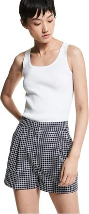 Michael Kors Karomuster Shorts aus Baumwollmischung mit Falten - - Shorts - Damen - Blau - XS
