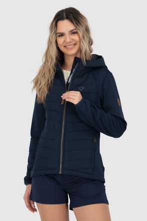 Alife And Kickin Hybridjacke ALIFE & KICKIN SoleneAKA, Damen, Gr. M, blau (marine), Web, Obermaterial: 95% Polyester, 5% Elasthan, unifarben, figurbetont h&uuml;ftlang, ohn