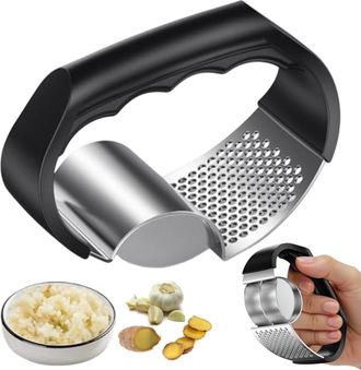 Generico Knoblauchpresse | Ergonomische 2-in-1-K&uuml;chenutensilien | einfache Reinigung Knoblauchpresse aus Edelstahl - f&uuml;r Ingwer, Zwiebeln, Haus, Restaurant, Ca