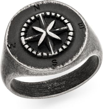 s.Oliver Ring f&uuml;r Herren - IP Gun - Gr. 60 - Edelstahl poliert - wasserfest & hautfreundlich