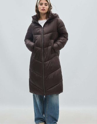 Stradivarius doudoune basique marron