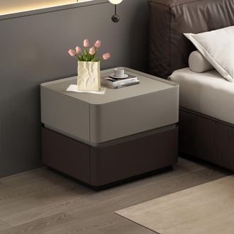 Generic Nachttisch Mit Katzenpfoten-Lederbezug, Beistelltisch Aus Massivholz Mit 2 Schubladen, Keine Installation Erforderlich, Nachtschrank Für Schlafzimmer/