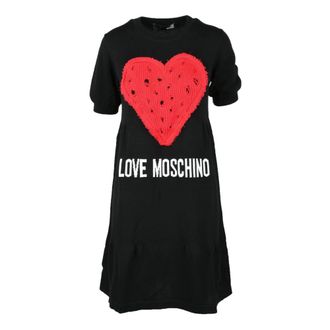 Love Moschino Femme, Robes, Noir, Taille: 36 FR Robe en coton pour femmes
