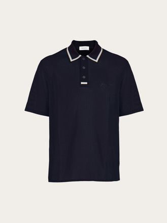 Ferragamo Herren Kurzärmliges Polohemd Blau