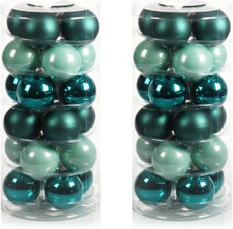 Com-Four 48x Weihnachtskugeln, Christbaumkugeln aus echtem Glas für Weihnachten, Baumschmuck für den Christbaum, Ø 6 cm