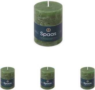 Spaas Rustikale Stumpenkerze 70/95 mm 35St. - dunkelgr&uuml;n (Packung mit 4)
