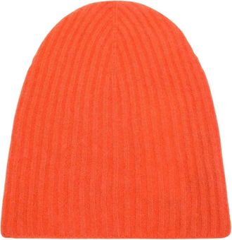 Roberto Collina Femme, Accessoires, Orange, Taille: ONE Size Ribbed Knit Beanie