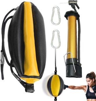 Generico Doppelseitiger Speedbag, Doppelendbeutel, Boxsack aus PU-Leder, inklusive Trucker, Nadel, Luftpumpe, Boxausr&uuml;stung verbessert die Reaktion und das Koo