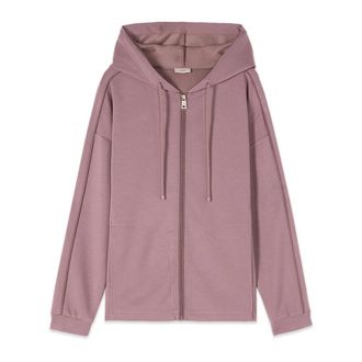 Oltre Offener Hoodie mit Paspelierung - - Sweatshirts & Hoodies - Damen - Rosa - S