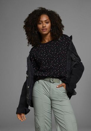 Kangaroos Sweatshirt Langarm, bedruckt, Rundhalsausschnitt, aus Interlockmaterial