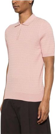 Tagliatore Homme, Tops, Rose, Taille: XL Polo en maille torsad&eacute;e