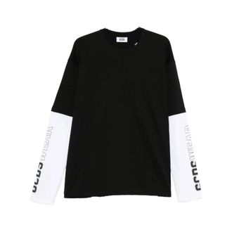 GCDS Schwarzer Logo Crew Neck Pullover - - Tops - Herren - Schwarzk - L