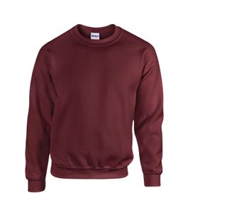 Gildan Herren Sweatshirt aus Fleece mit Rundhalsausschnitt, Stil G18000/1x Maroon & 1x HL Kauf Notizblock, XXL