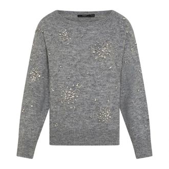 Seventy Pullover mit U-Boot-Ausschnitt und Applikationen - - Knitwear - Damen - Grau - L