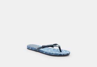 Coach Flip-Flop Aus Signature-Denim Mit Schleife