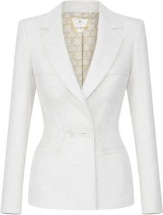 Elisabetta Franchi Femme, Vestes, Blanc, Taille: 44 FR Blazers