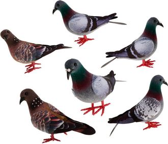 SM SunniMix 6X Taube Künstlicher Gefiederter Vogel Federn Deko Tiere Figur