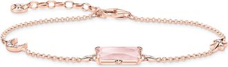 Thomas Sabo Damen-Armband Stein rosa mit Mond & Stern 925 Sterling Silber Rosegold 18 Karat A1958-417-9
