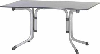 Sieger 3170-50 Boulevard-Klapptisch vivodur, 140x90 cm graphit Gestell aus Stahl in graphit, Tischplatte aus vivodur in anthrazit