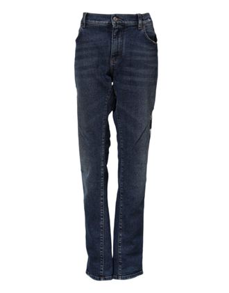 Dolce & Gabbana Womens Blue Cotton Mid Waisted Straight Denim Jeans Elastane Clothing