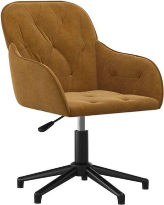 vidaXL Chaise pivotante de bureau Marron Velours Vidaxl