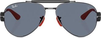 Ray-Ban x Scuderia Ferrari lunettes de soleil &agrave; monture pilote - Noir