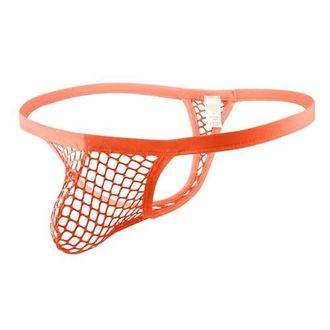 Generic String pour homme - Sous-v&ecirc;tements sexy pour homme en mat&eacute;riau respirant, couleur unie, conserve sa forme et sa couleur m&ecirc;me apr&egrave;s le lavage, Orange, 