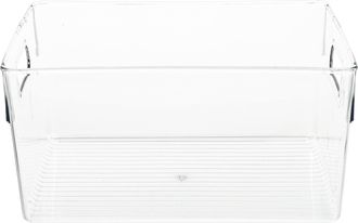 BESPORTBLE Praktische Aufbewahrungsbox aus Kunststoff mit Griff 28cm f&uuml;r Sch&uuml;lerb&uuml;cher und Haushaltsorganisation Transparenter B&uuml;cherbeh&auml;lter f&uuml;r Zuhause und Sch